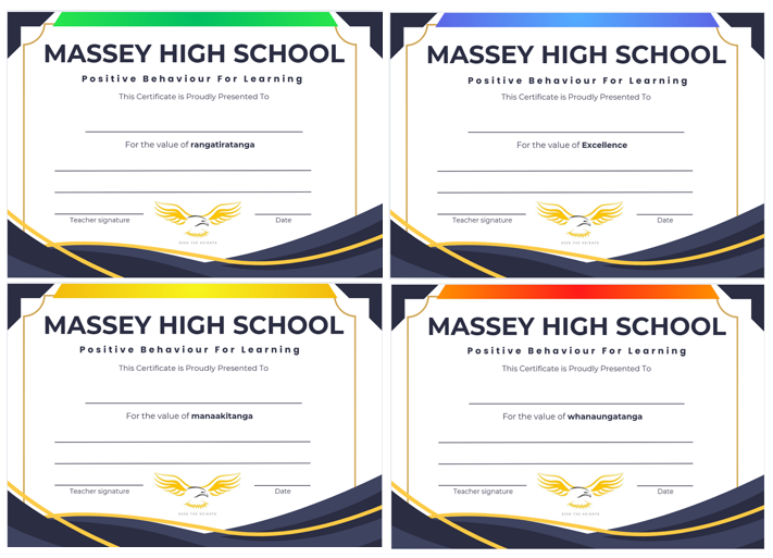 Positive Behaviour for Learning (PB4L) - Massey High School